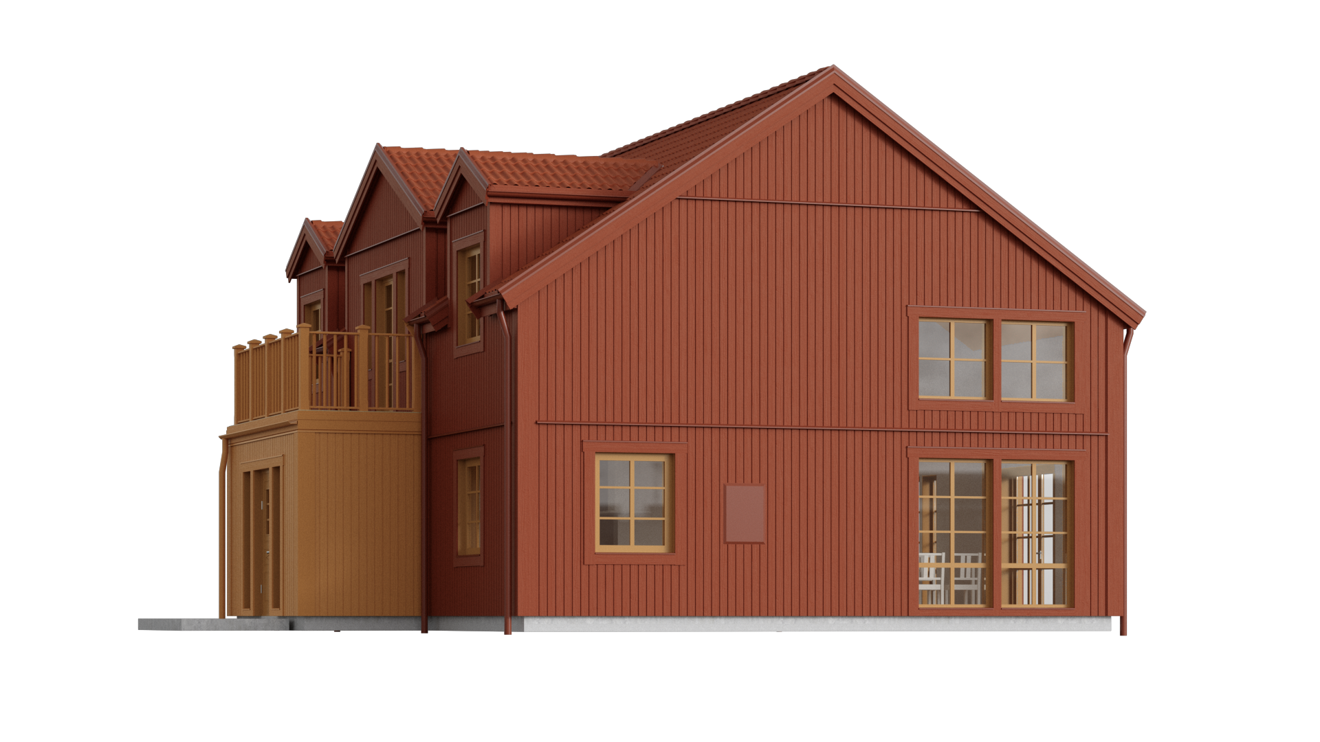 Ett rymligt 2-plans hus med stora dramatiska fönsterpartier. - Myresjöhus