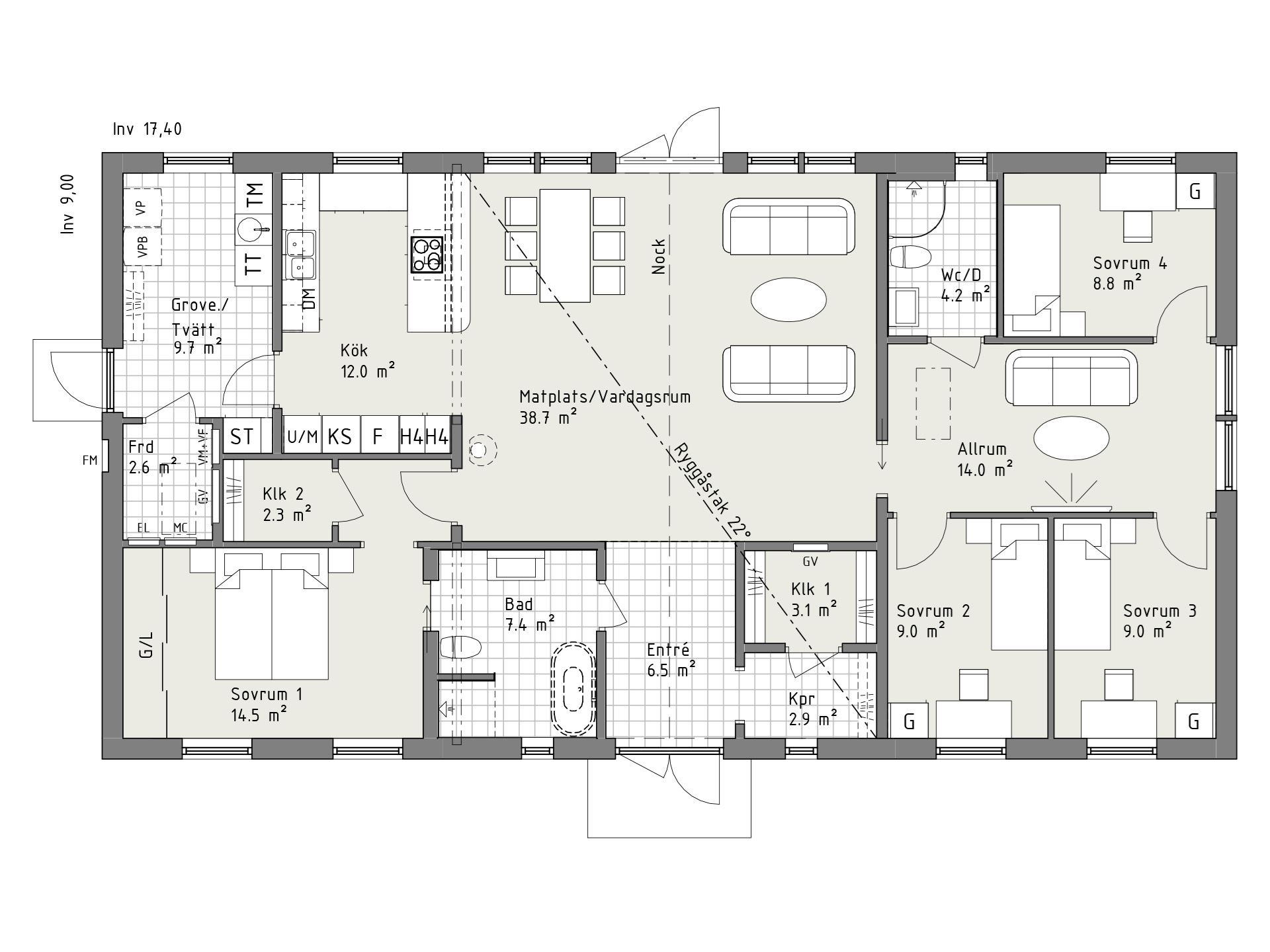 Ett luftigt och välplanerat 1-planshus - Myresjöhus
