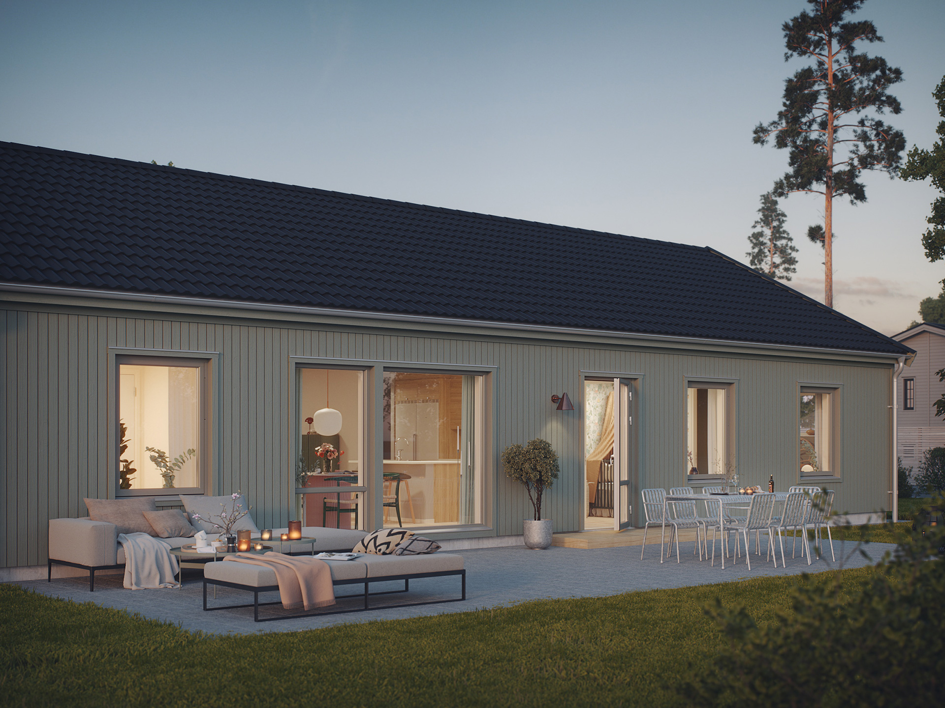 Smart 117: Modern - Ljust, trivsamt och riktigt smart 1-planshus