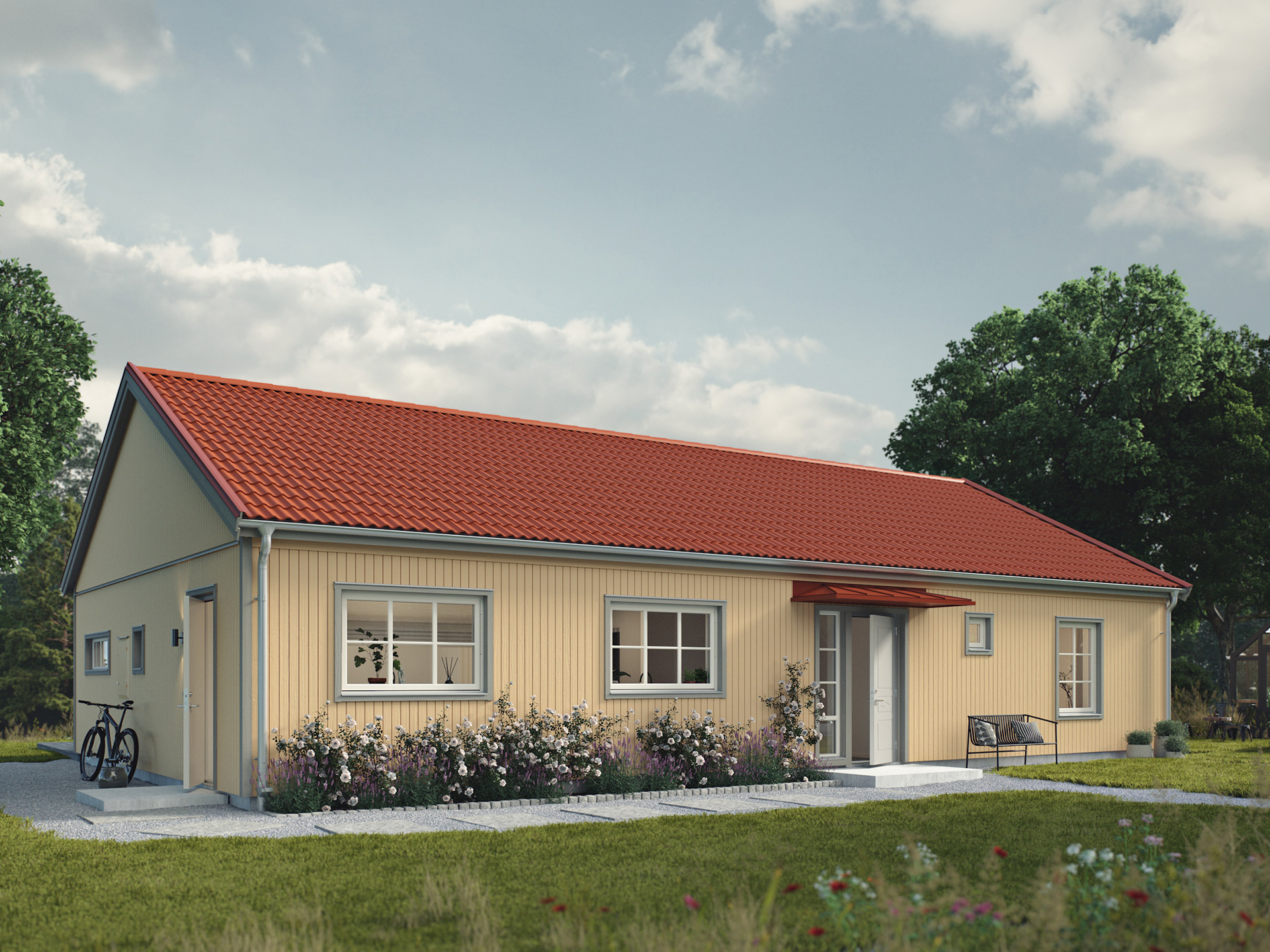 Smart 125: Lantlig - Ett enastående smart 1-planshus